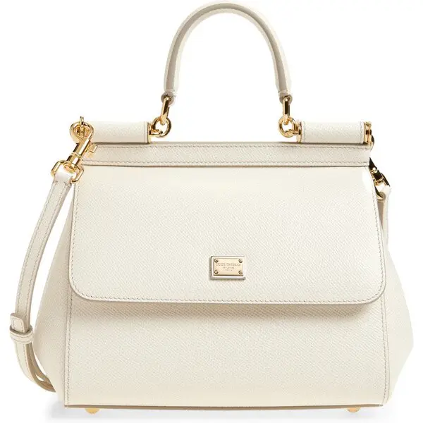 Dolce & Gabbana Sicily Leather Top Handle Bag - 80001 White