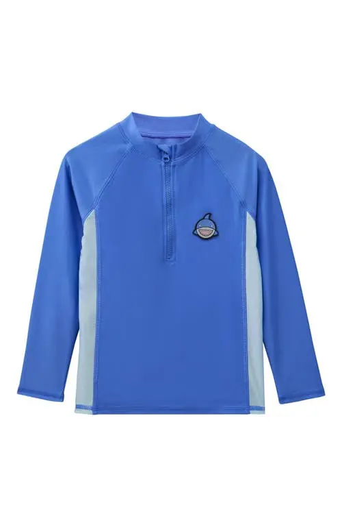 ROARSOME Quarter Zip Long Sleeve Rash Guard - Medium Blue