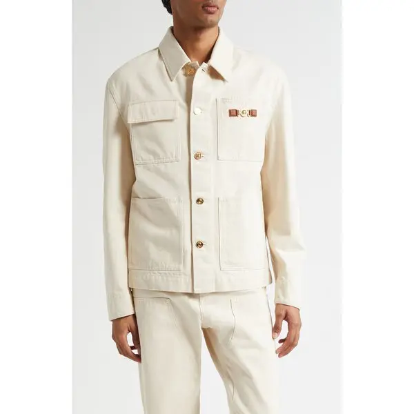 Versace Medusa Biggie Carpenter Denim Jacket - Ecru