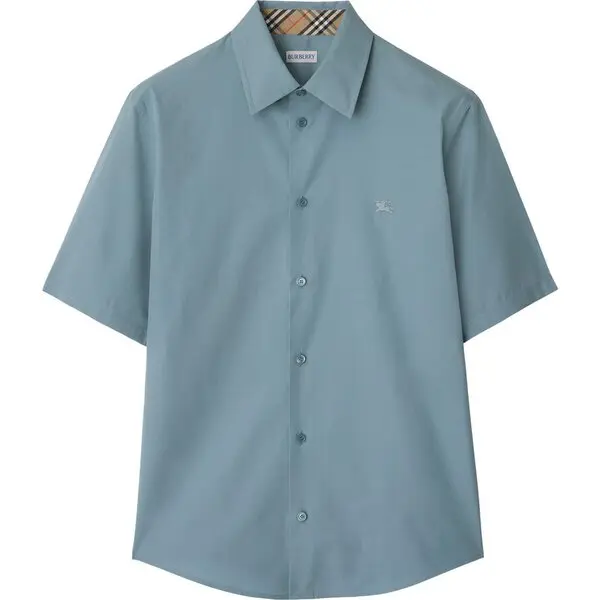 Burberry Ekd Embroidered Cotton Poplin Button-up Shirt