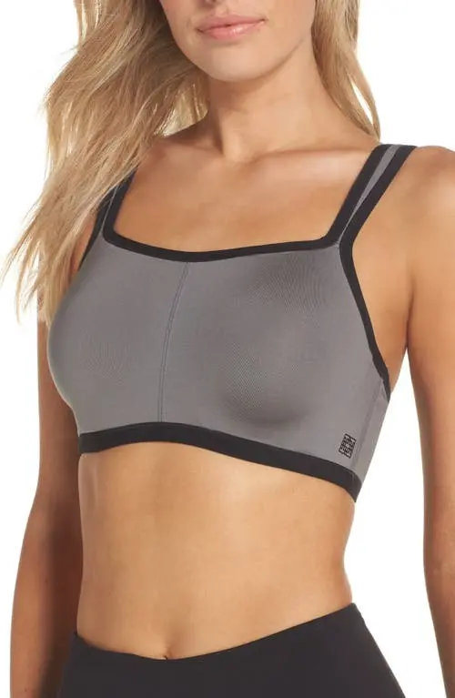 Natori Yogi Convertible Sports Bra - Grey/ Black