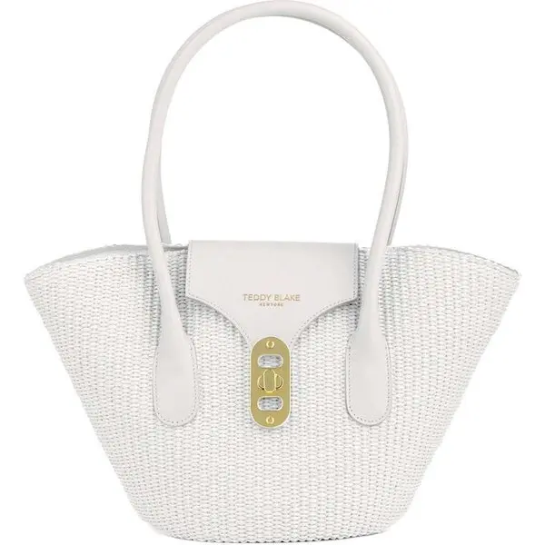 TEDDY BLAKE Emily Raffia Bucket Bag - Cream