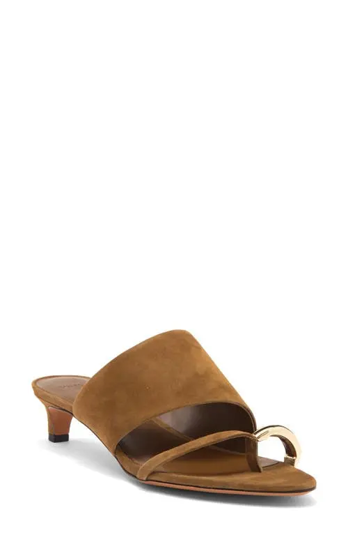 Vince Suzie Leather Kitten Heel Flip Flop - Elmwood