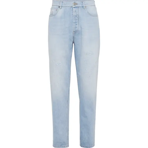 Brunello Cucinelli Ripped Denim Trousers - Light Blue Denim