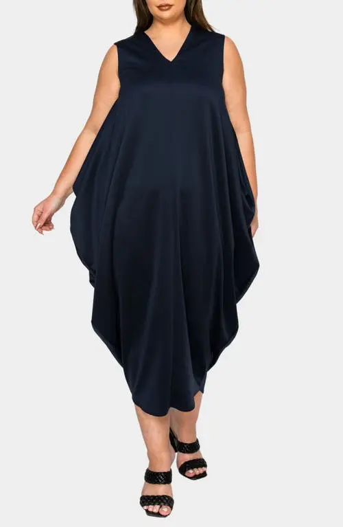 L I V D Sleeveless V-neck Dress - Navy