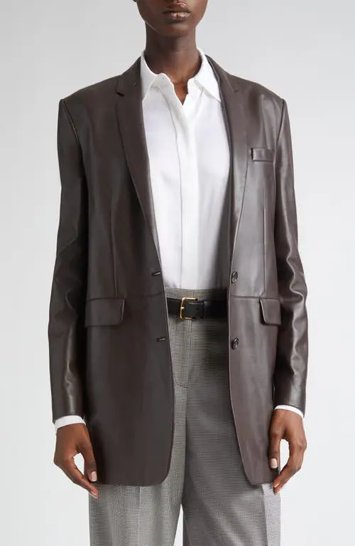 Michael Kors Leather Boyfriend Blazer