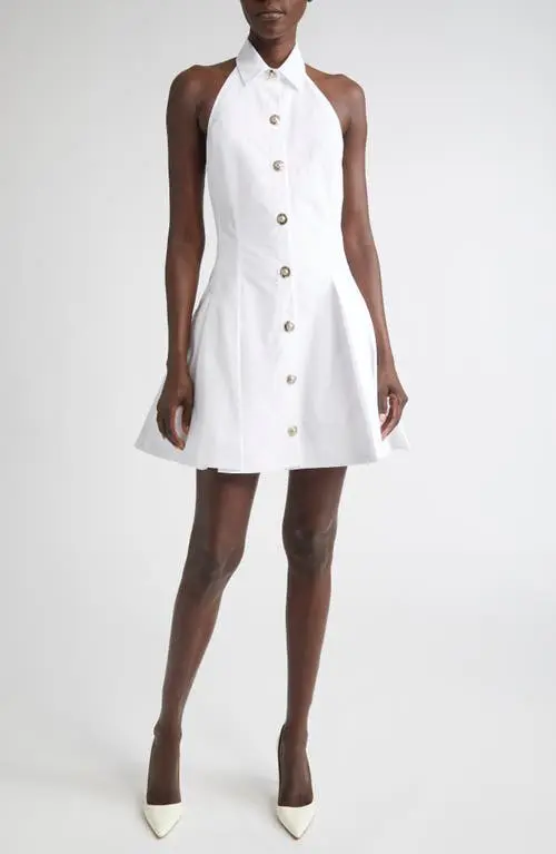 Balmain Open Back Cotton Poplin Shirtdress - White
