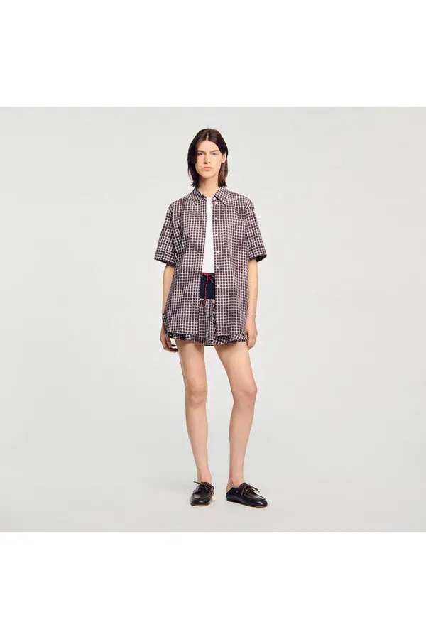 Sandro Oversized Checkered Shirt
