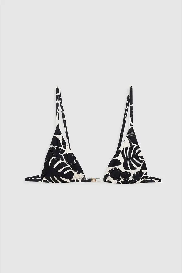 ANINE BING Bellamy Bikini Top Bird Of Paradise - Black