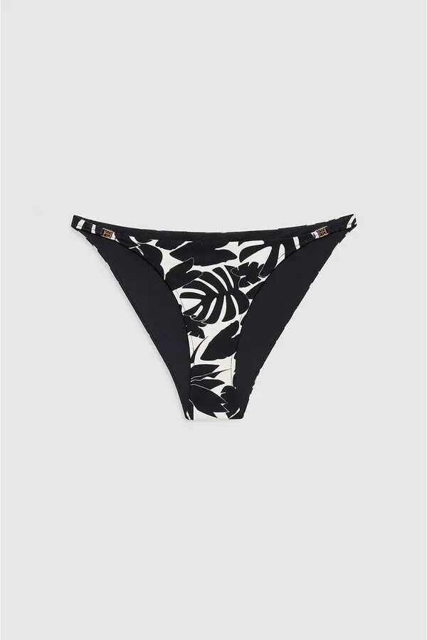 ANINE BING Bellamy Bikini Bottom Bird Of Paradise - Black