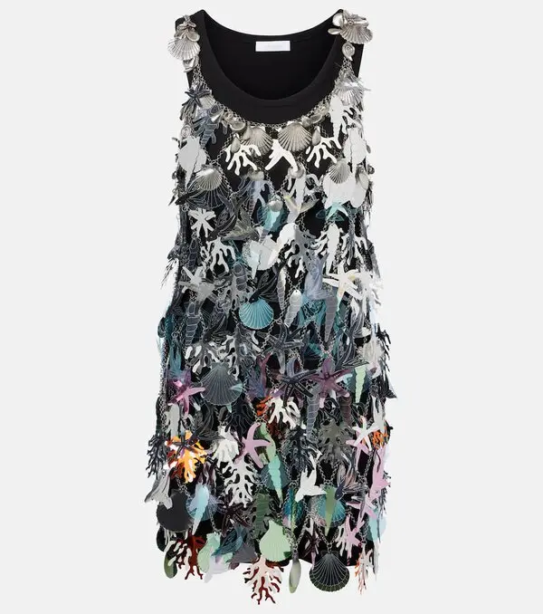 Rabanne Embellished Minidress - Silver