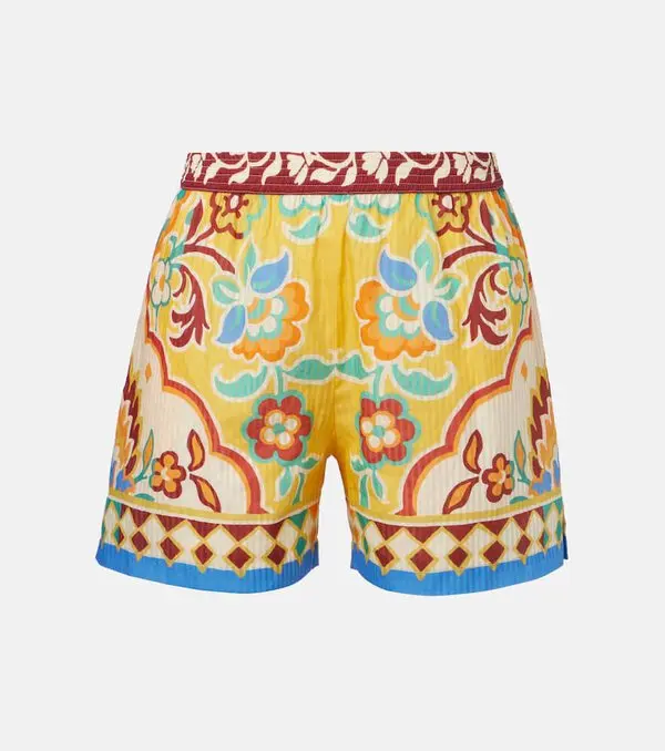 Etro Printed Cotton And Silk Shorts - Multicoloured
