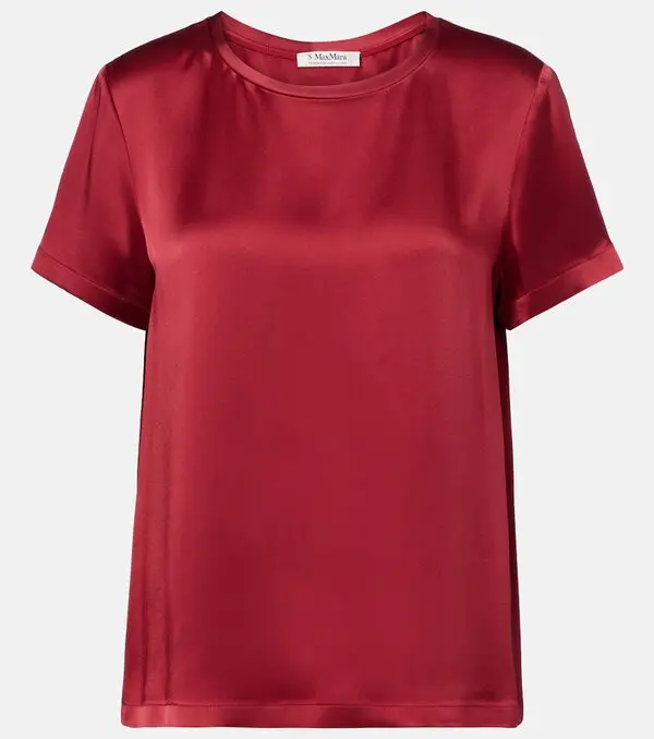 Max Mara Rebecca Satin T-shirt - Red
