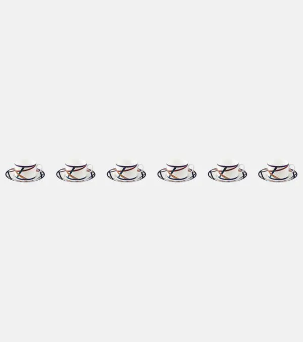 Missoni Nastri Set Of 6 Teacups And Saucers