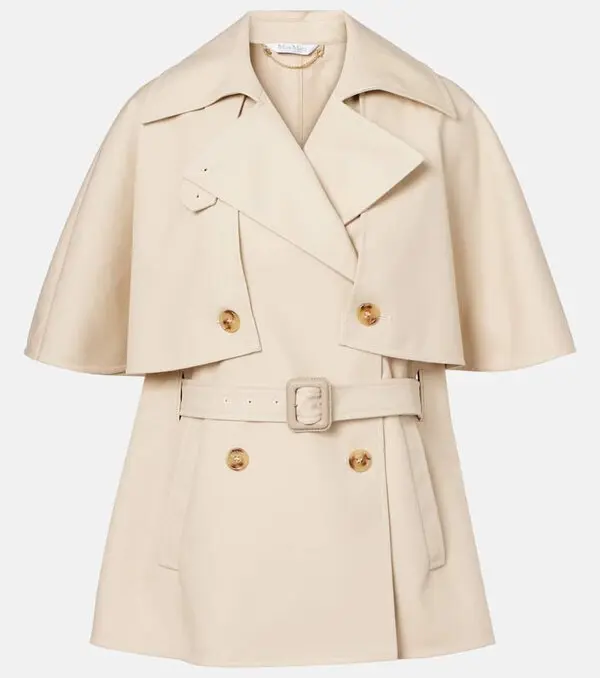 Max Mara Sigfrid Cropped Gabardine Trench Coat - Beige