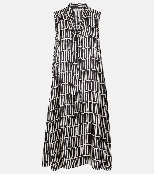 Max Mara Jackie Silk Twill Midi Dress - Beige
