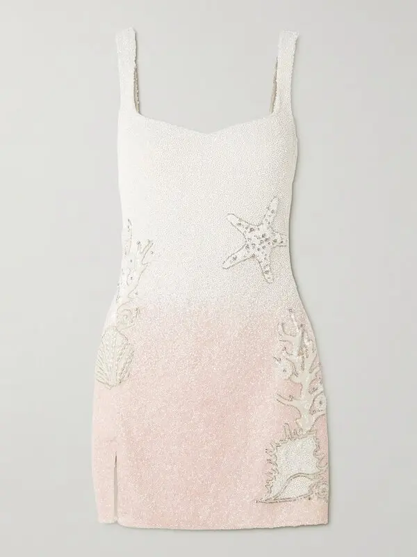 CLIO PEPPIATT Seashell Crystal-embellished Mini Dress - Pink