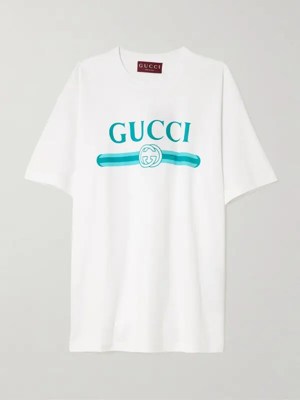 Gucci Oversized Printed Cotton-jersey T-shirt - White