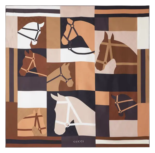 Gucci Equestrian Printed Silk-twill Scarf