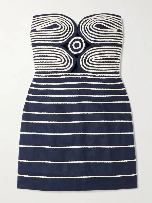 ANDRES OTALORA Muy Poetica Strapless Mini Dress - Blue