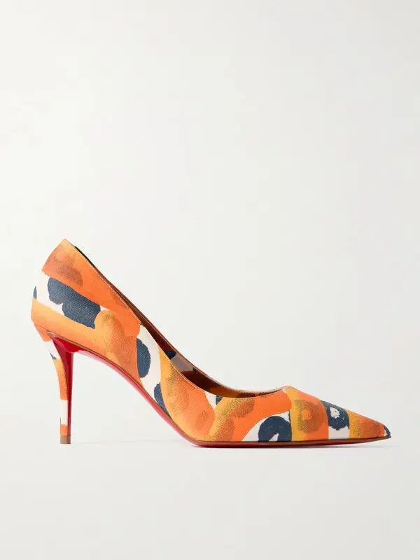 CHRISTIAN LOUBOUTIN Miss Z 80 Printed Faille Pumps