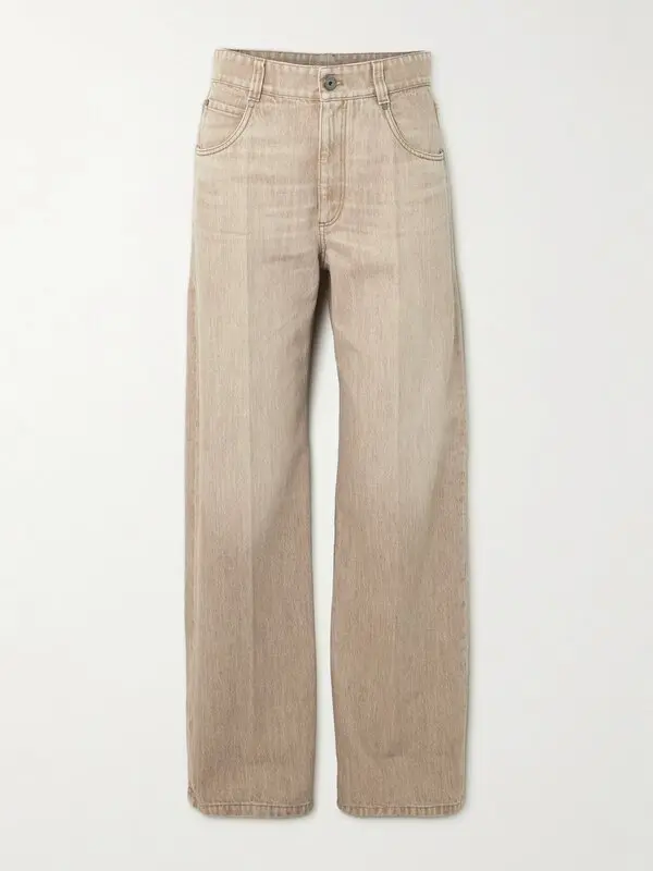 Brunello Cucinelli High-rise Wide-leg Jeans - Neutrals