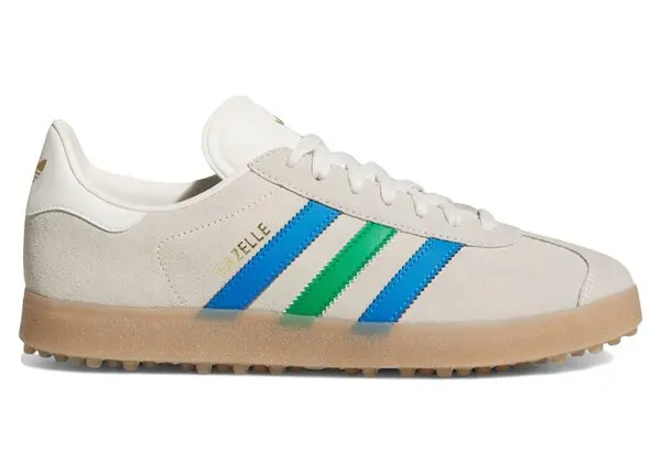 Adidas Gazelle Spikeless Golf Shoes - Chalk White/green/blue Bird