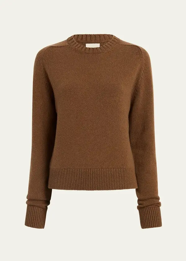 Khaite Nera Cashmere Crewneck Sweater - Maple