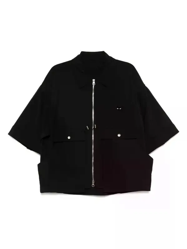 SONGZIO Multi Pocket Half Jumper Jacket - Black