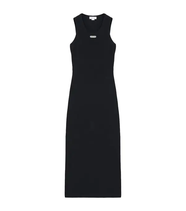 Alexander McQueen Logo-plaque Cotton Midi Dress