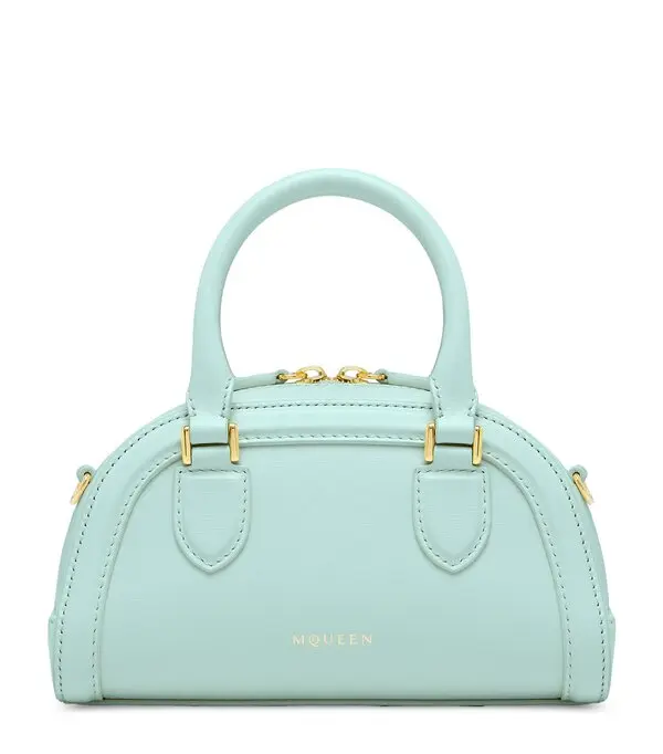 Alexander McQueen Mini Leather Birdee Boston Crossbody Bag - Green