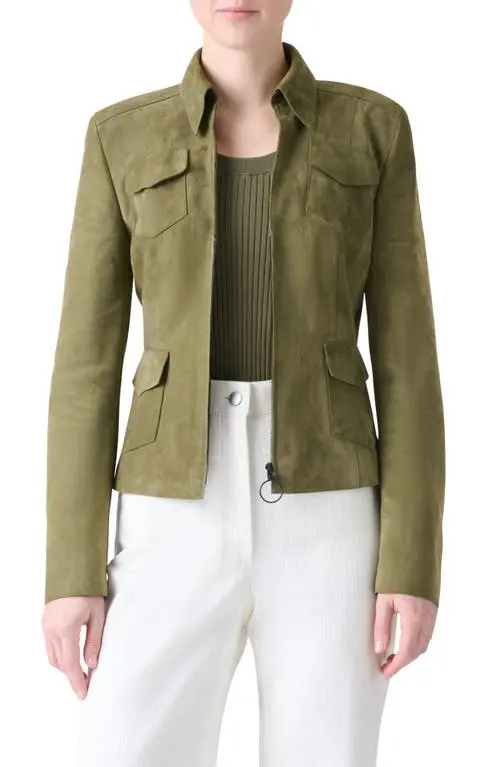 Akris Fitted Suede Jacket