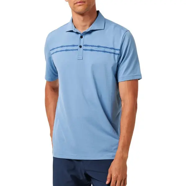 TRAVISMATHEW RED Sunbeam Chest Stripe Polo
