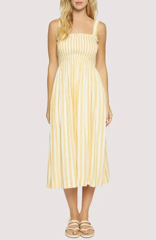 LOST + WANDER Sunburst Glow Stripe Midi Sundress