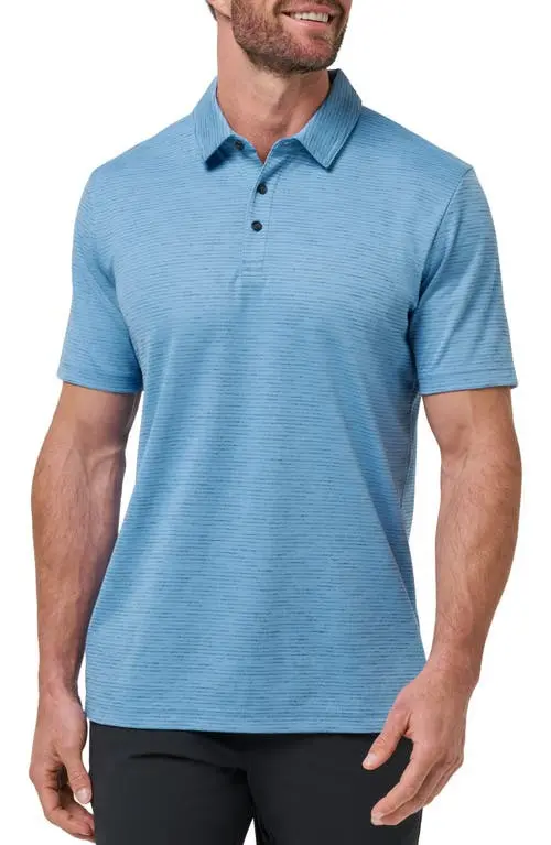 Travis Mathew Base Jump Stripe Cotton Blend Polo