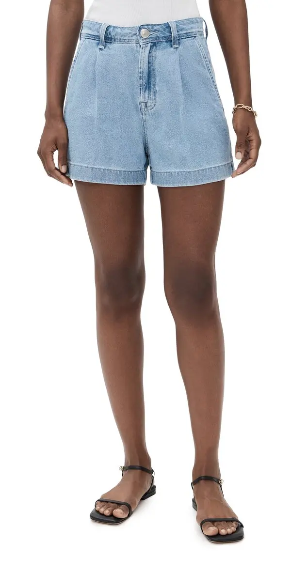 7 For All Mankind Pleated Denim Shorts - Hana