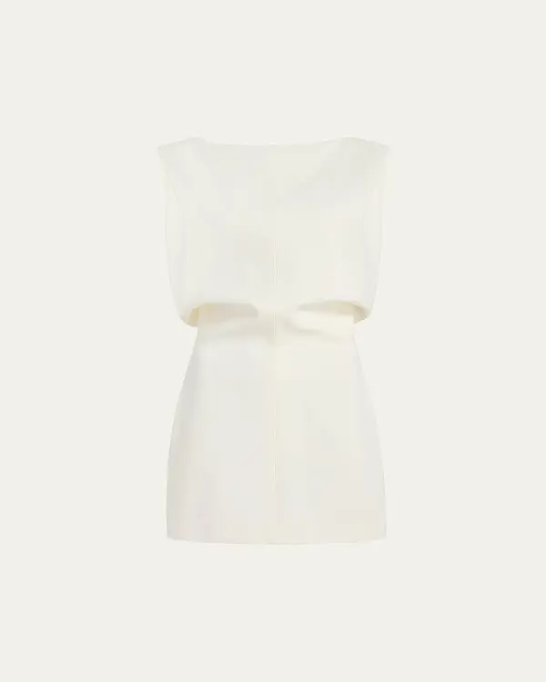 Khaite Toma Sleeveless Silk Mini Dress - Chalk