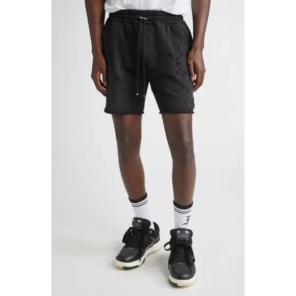 Amiri Ma Shotgun Embroidered Shorts - Black