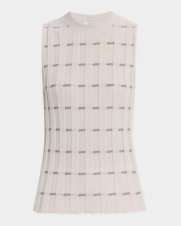Lafayette 148 New York Rib Knit Striped Shell