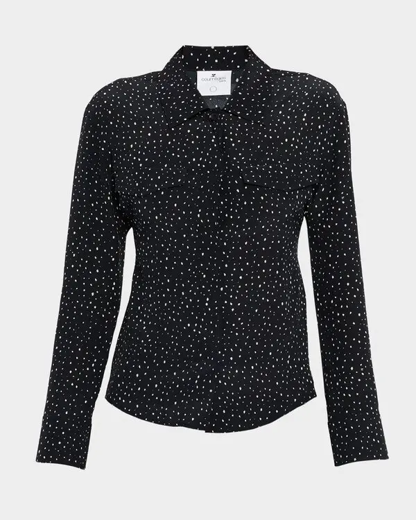 COURREGES 2-pocket Medusa Crepe Button-down Shirt - Blacknatural