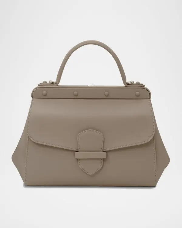 FRANZI Margherita Medium Leather Top-handle Bag - Dove Grey