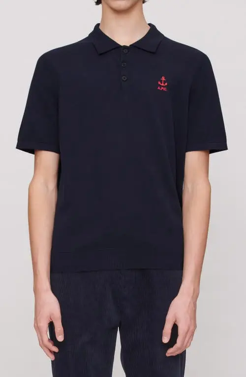 A.p.c. Octave Cotton Polo - Iak Dark Navy