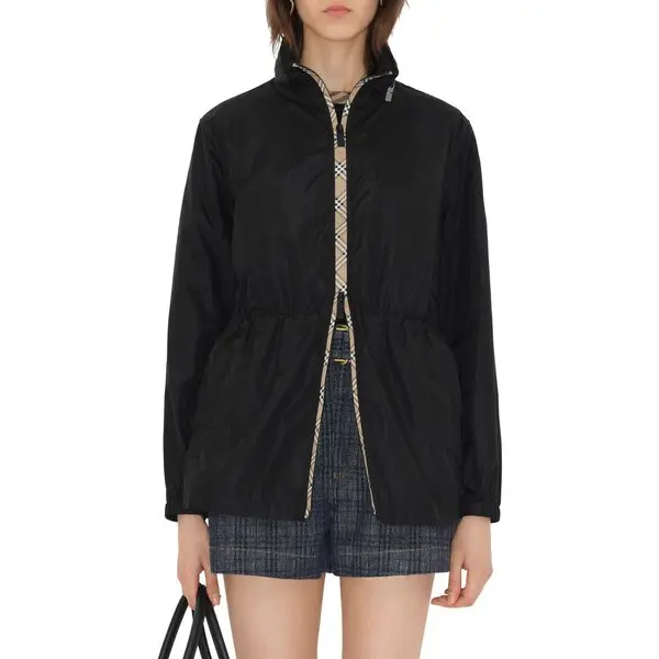 Burberry Check Trim Nylon Parka