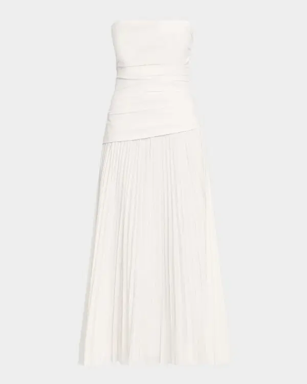 Simkhai Arie Strapless Cotton Midi Dress - White