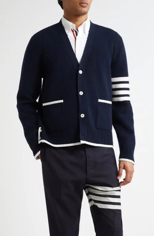 Thom Browne 4-bar Milano Stitch Virgin Wool Cardigan