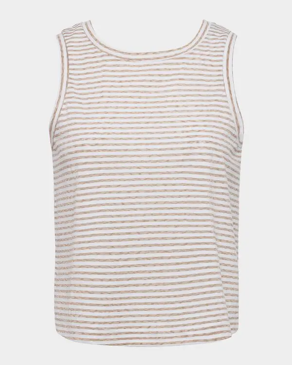 L'Agence Mikaela Stripe Tank Top - Whiterye Stripe