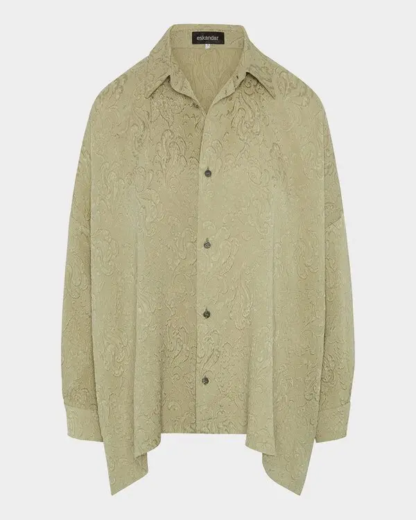 Eskandar Damask Cloque Shirt