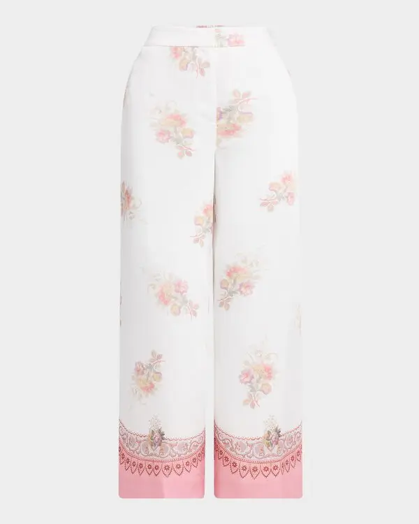Kobi Halperin Zoe Cropped Floral-print Pants