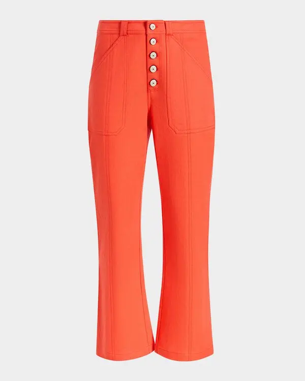 Cinq À Sept Wallace Cropped Bootcut Pants - Cherry Tomato