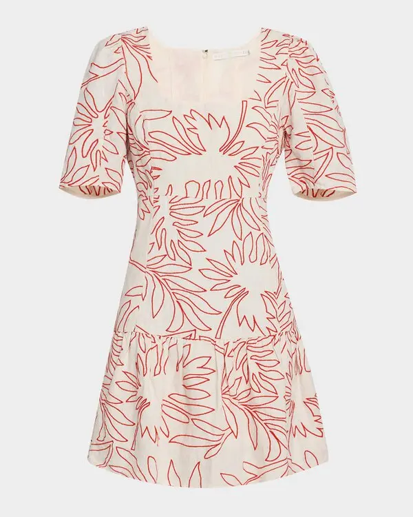 MARIE OLIVER Temma Embroidered Linen Mini Dress - Tigerlily